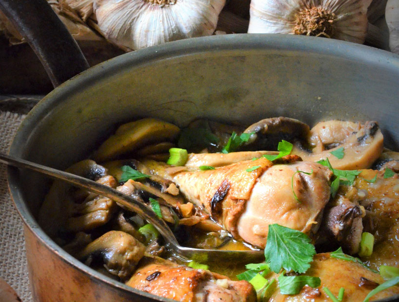Cocotte grand-mère de cuisses de poulet - Poulet du Gers
